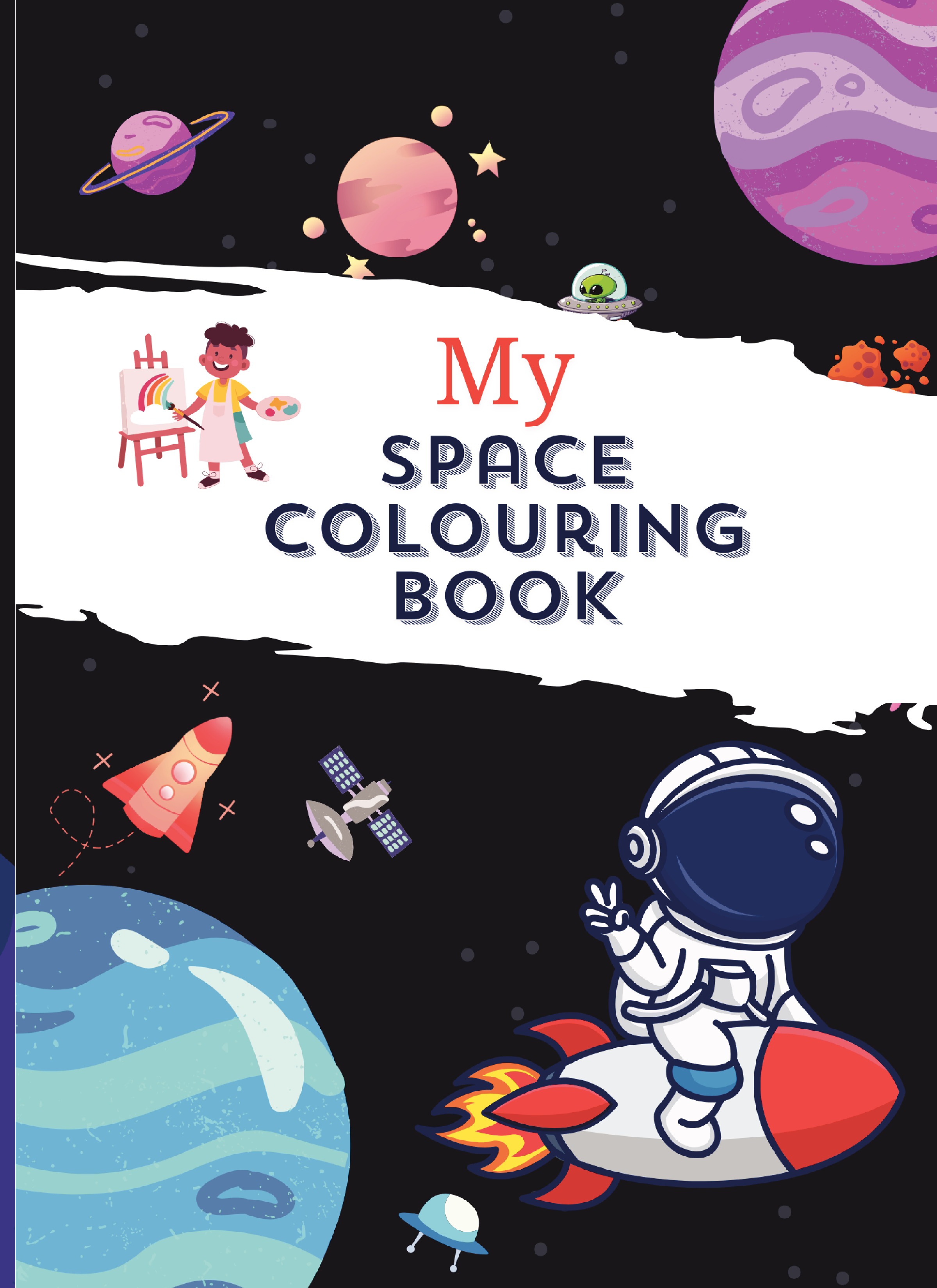 Colouring book for kids. Space theme | Pothi.com