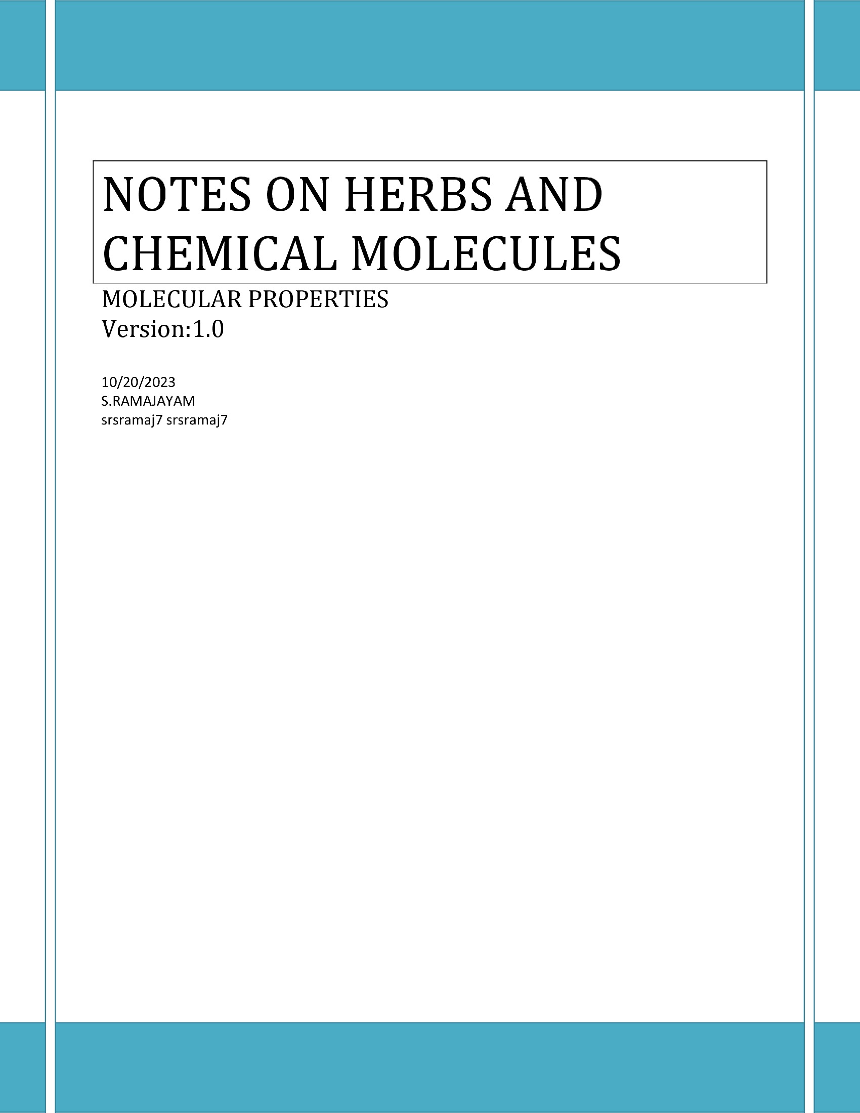 NOTES ON HERBS AND CHEMICAL MOLECULES | Pothi.com
