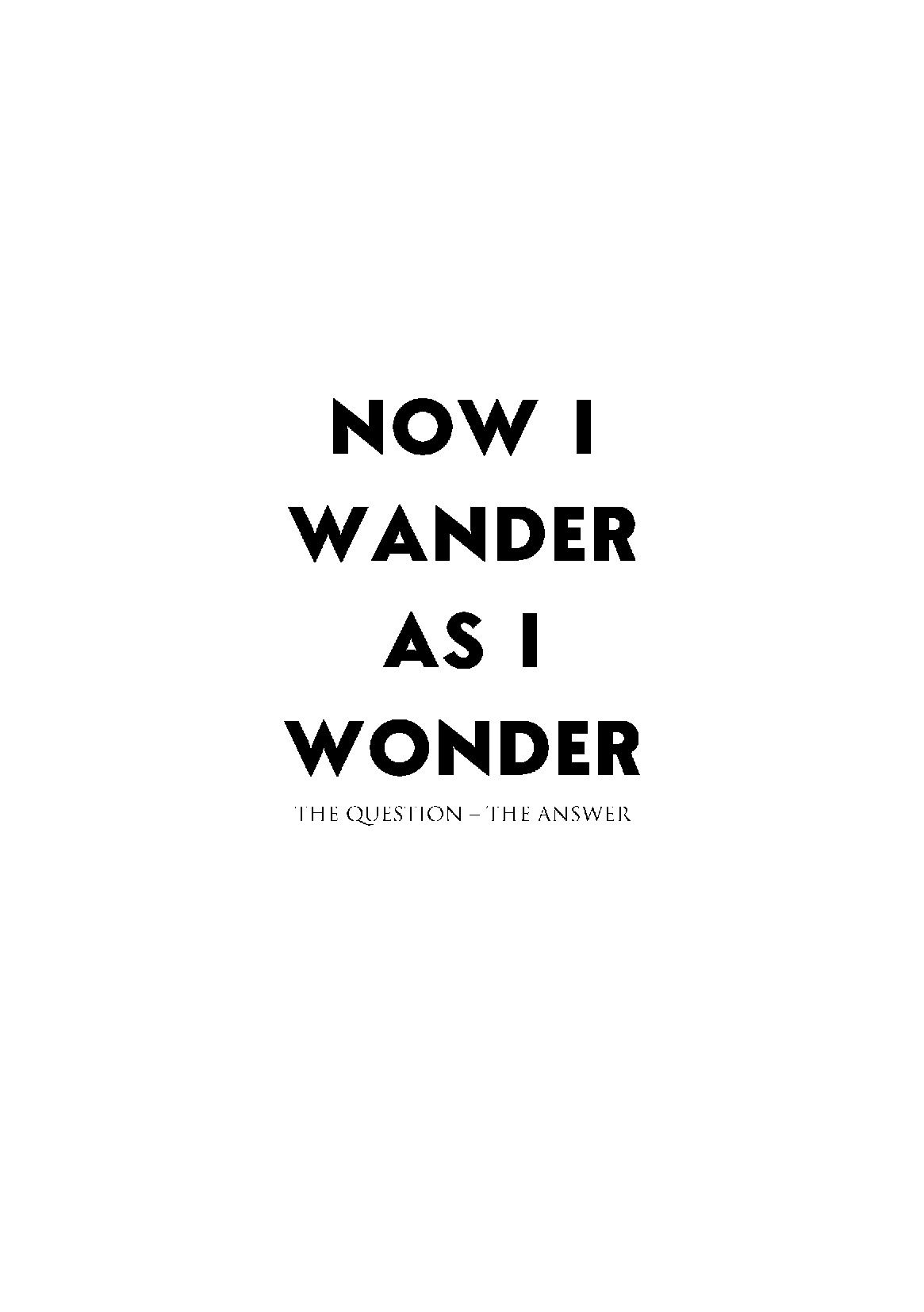 NOW I WANDER AS I WONDER | Pothi.com