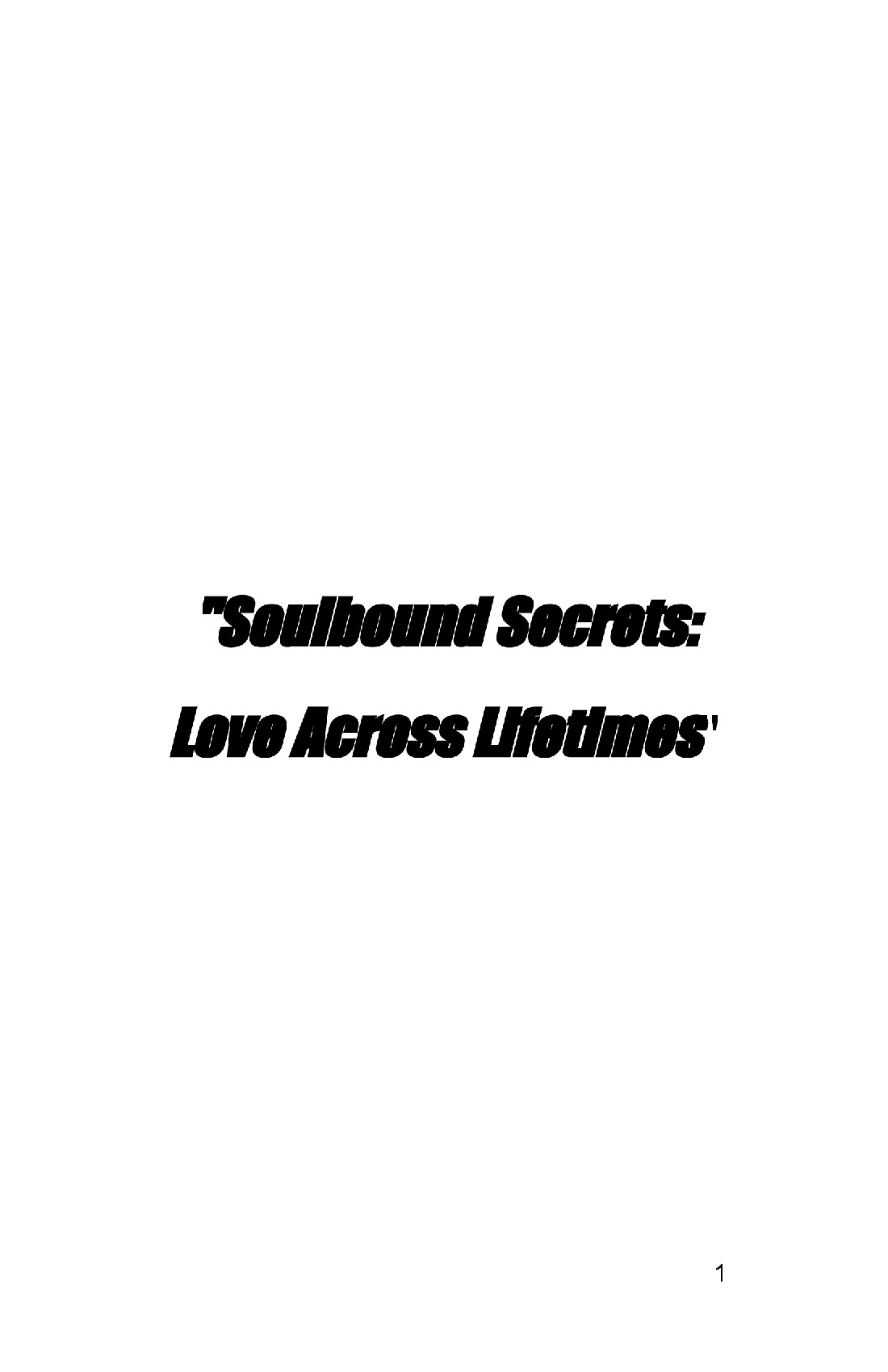 Soulbound Secrets :Love Across Life Times | Pothi.com