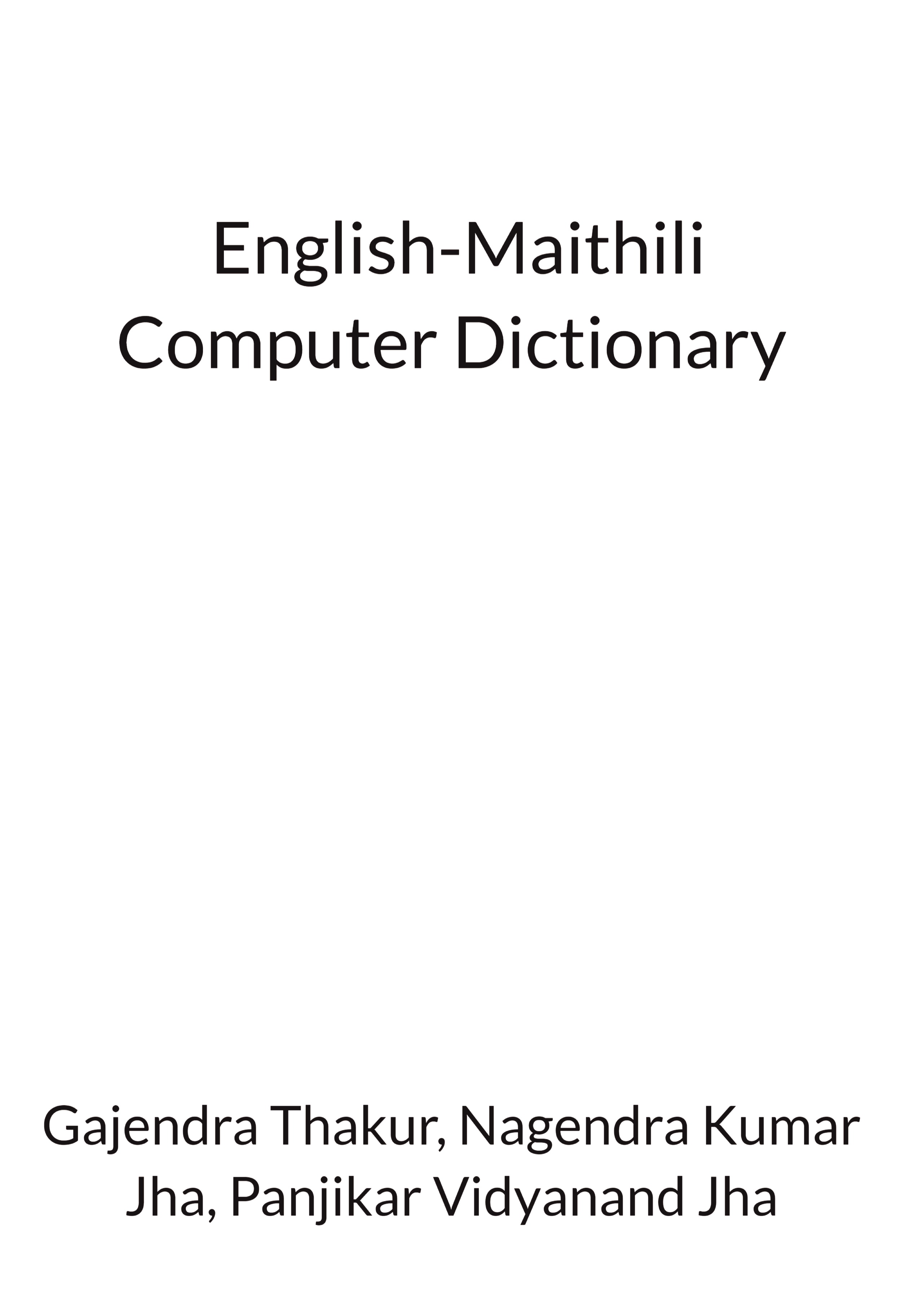 English-Maithili Computer Dictionary | Pothi.com