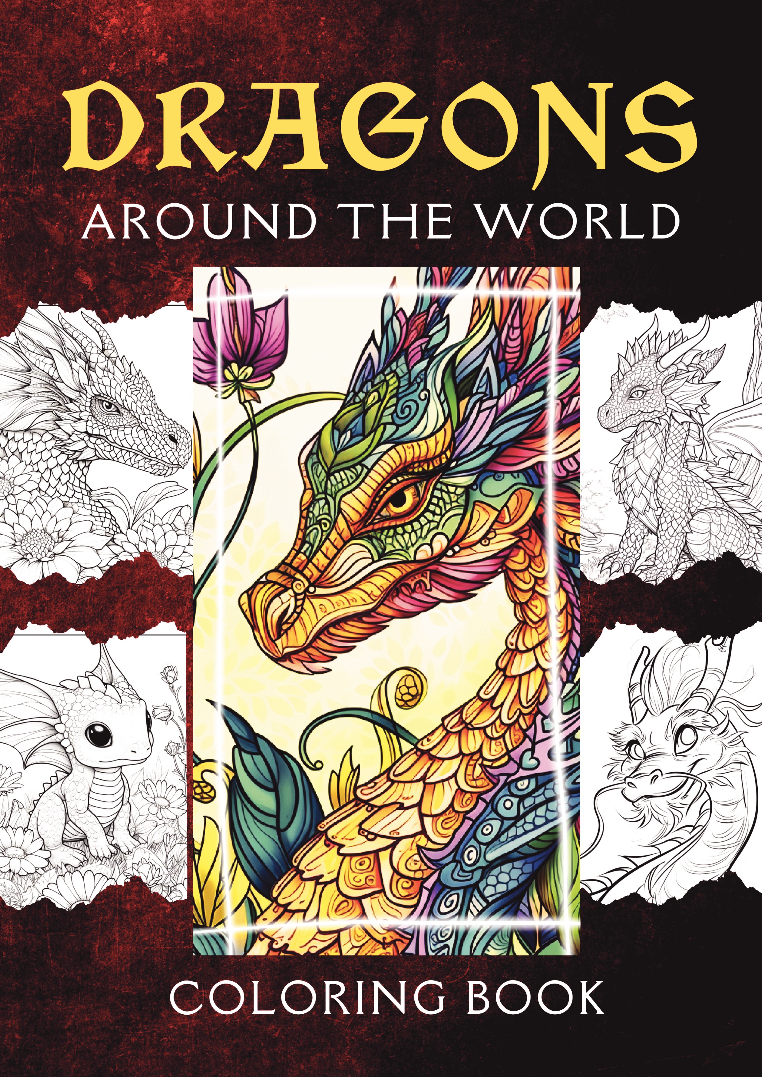 Dragons Around The World: A Coloring Book For Adults | Pothi.com