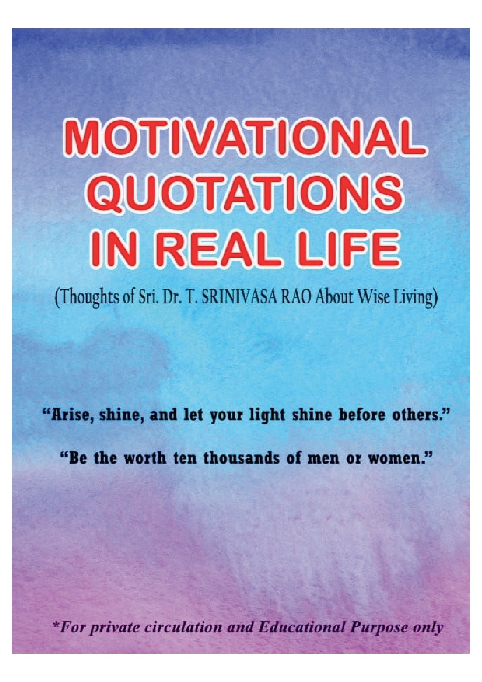 MOTIVATIONAL QUOTATIONS IN REAL LIFE (2nd Edition) | Pothi.com