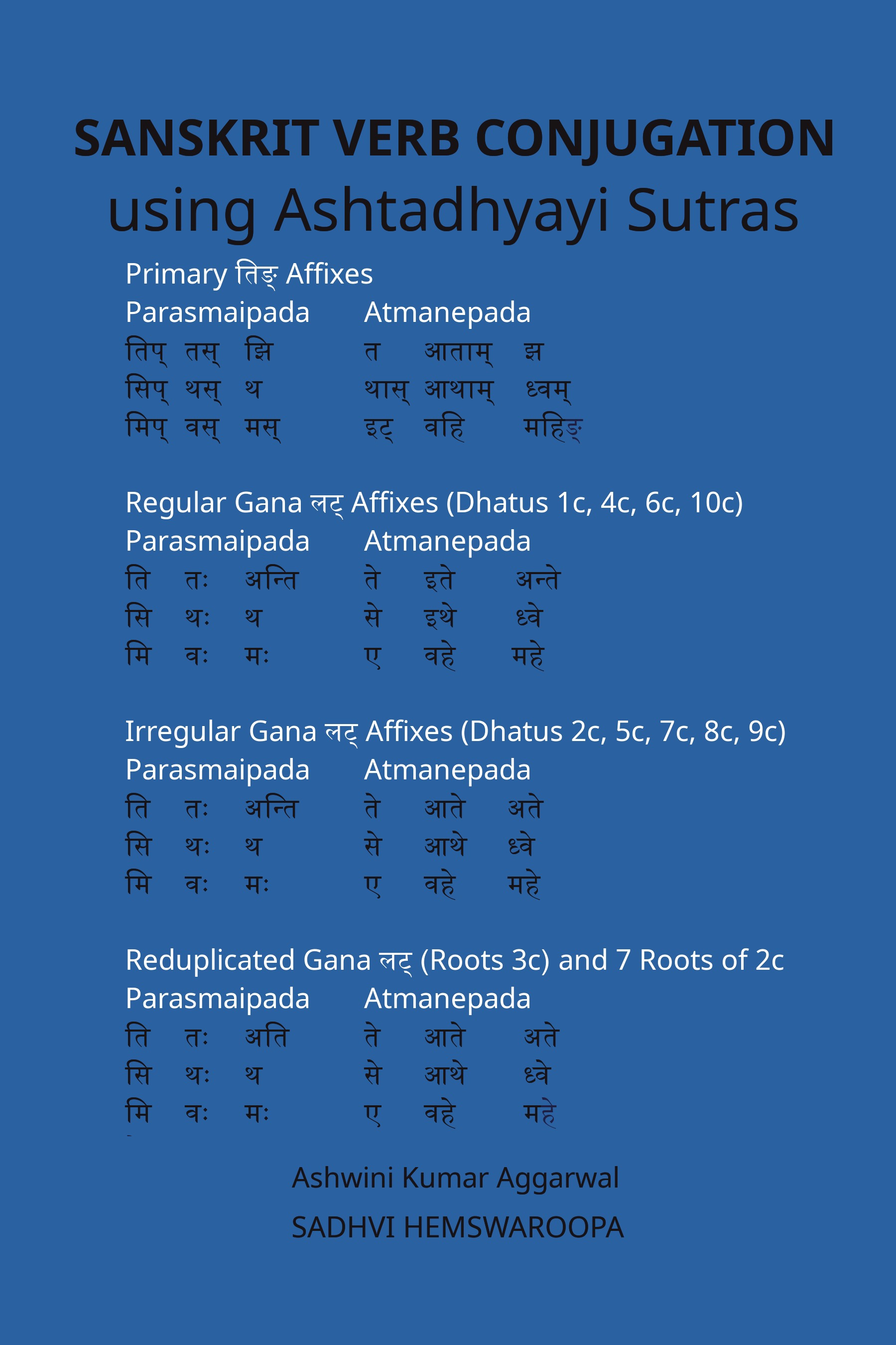 Sanskrit Verb conjugation using Ashtadhyayi Sutras | Pothi.com