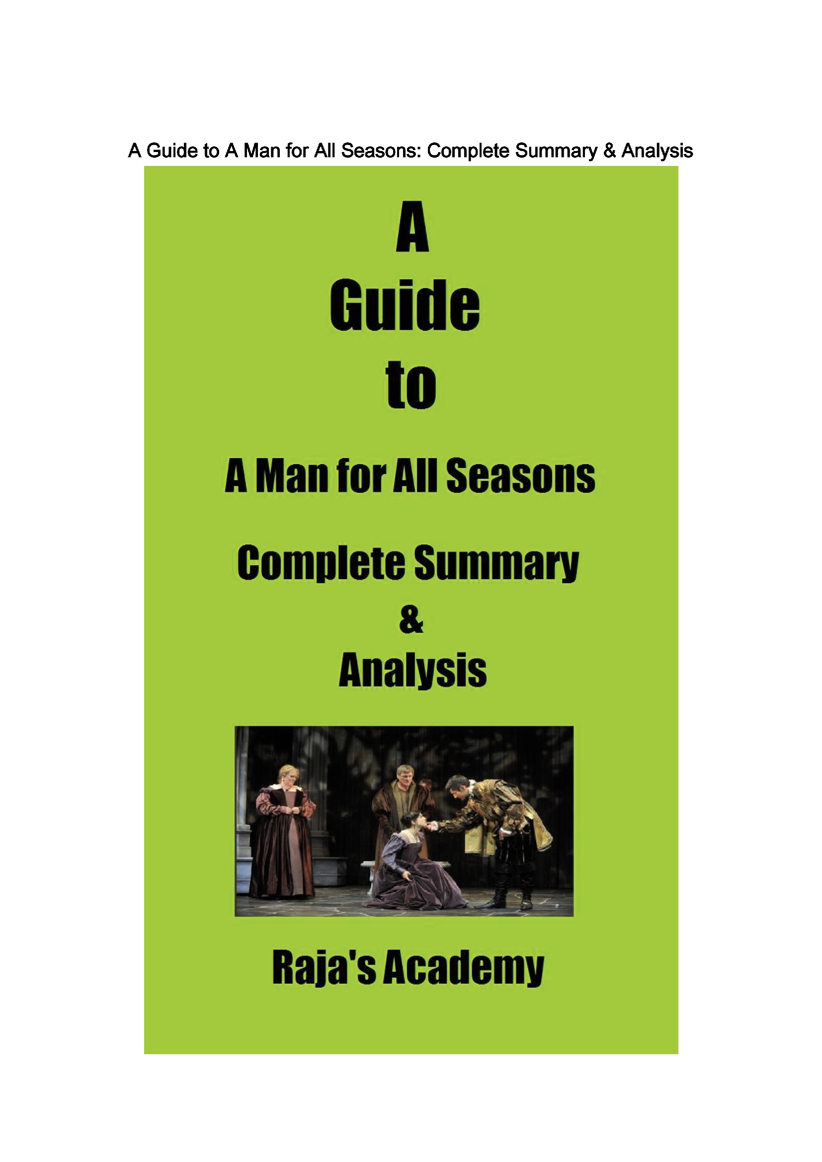 A Guide to A Man for All Seasons: Complete Summary & Analysis | Pothi.com