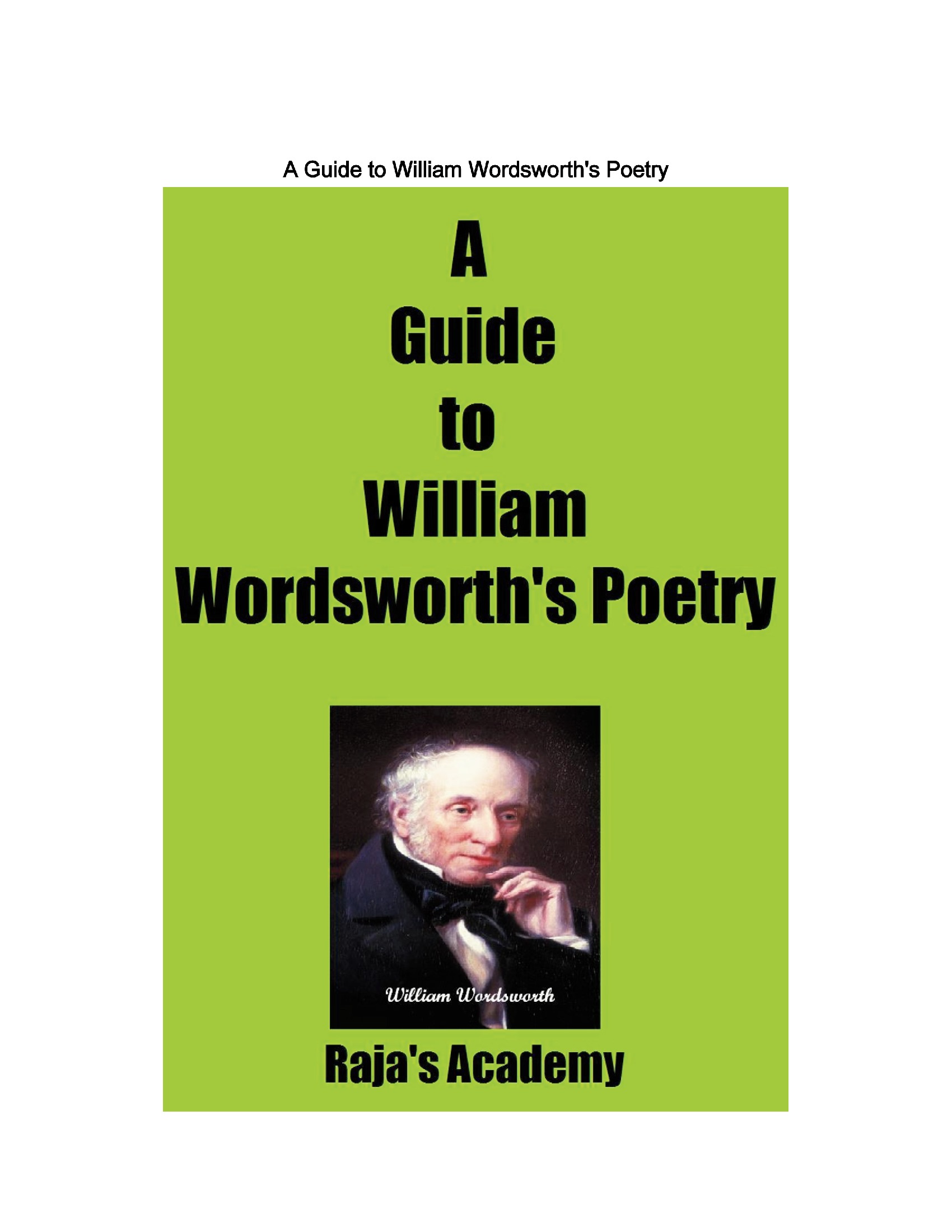 A Guide to William Wordsworth's Poetry | Pothi.com