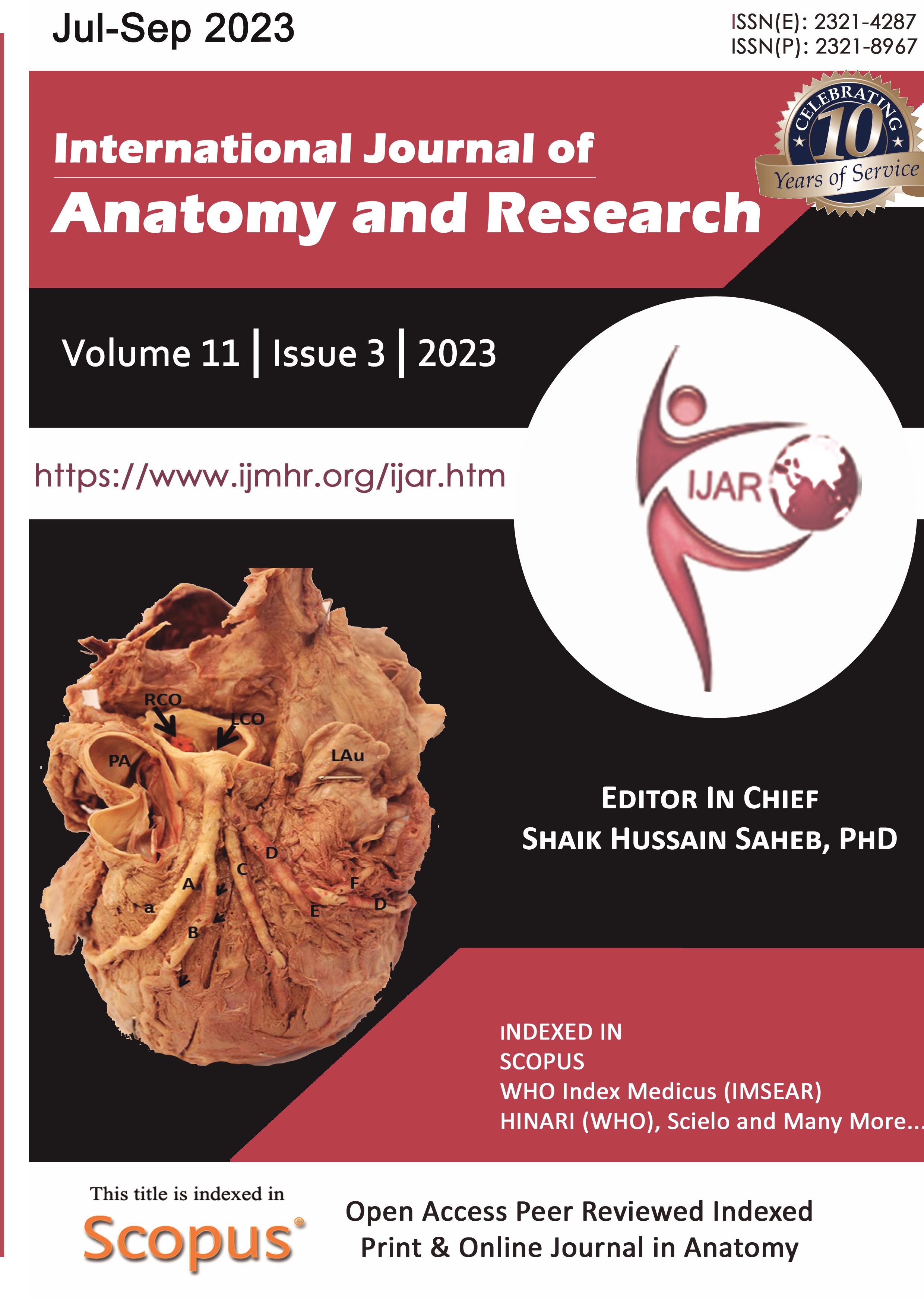 International Journal of Anatomy and Research, 2023 Volume 11 Issue 3 | Pothi.com