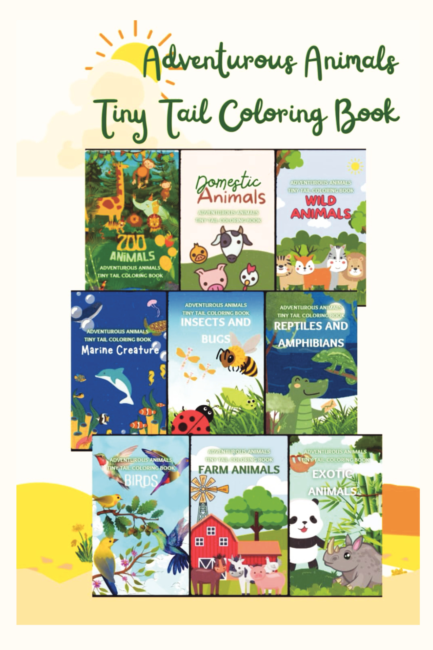 Adventurous Animals Tiny Tail Coloring Book | Pothi.com