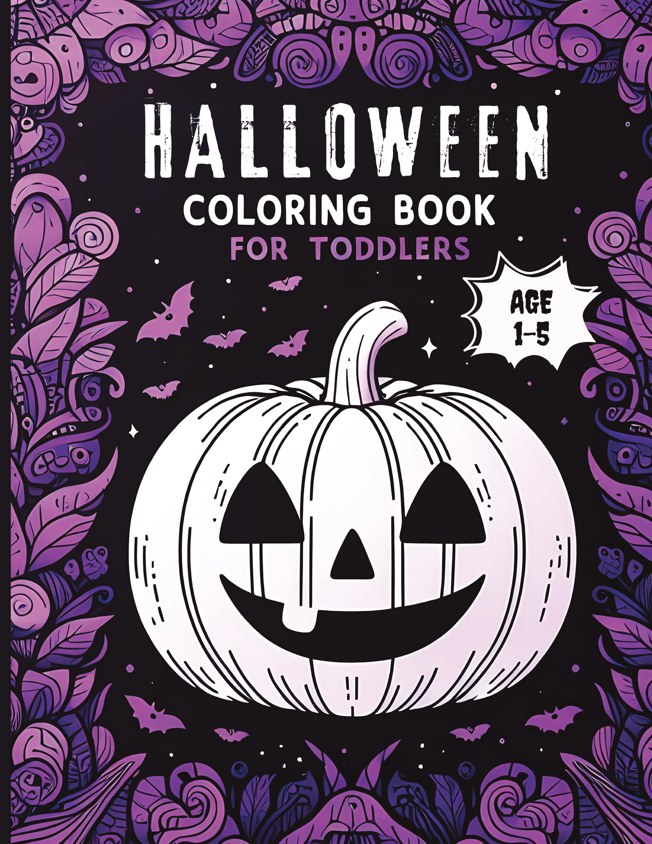 Halloween Coloring Book for Toddlers: Cute and Simple Halloween Designs ...