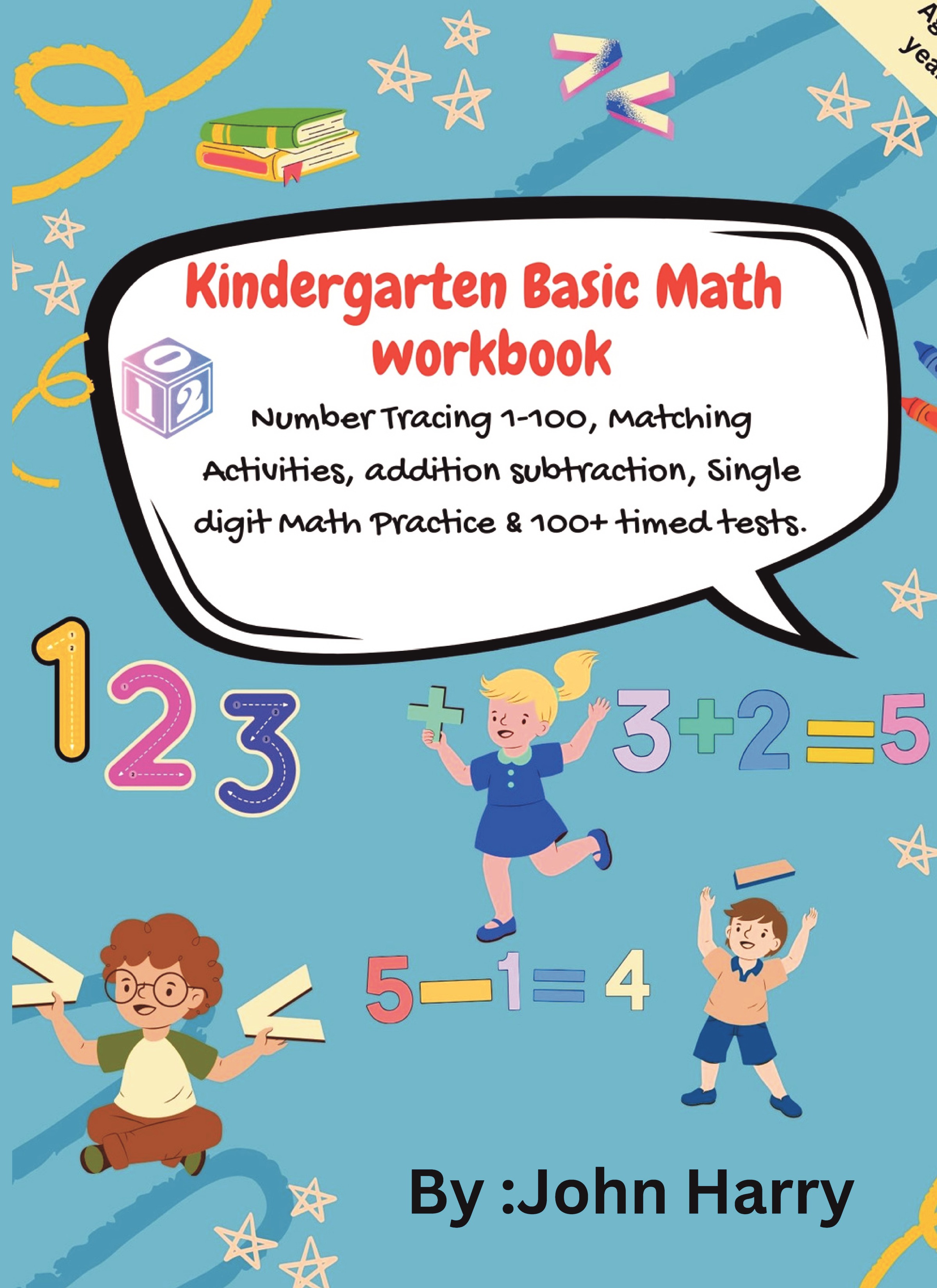 Kindergarten Basic Math workbook Number Tracing 1-100, Matching ...