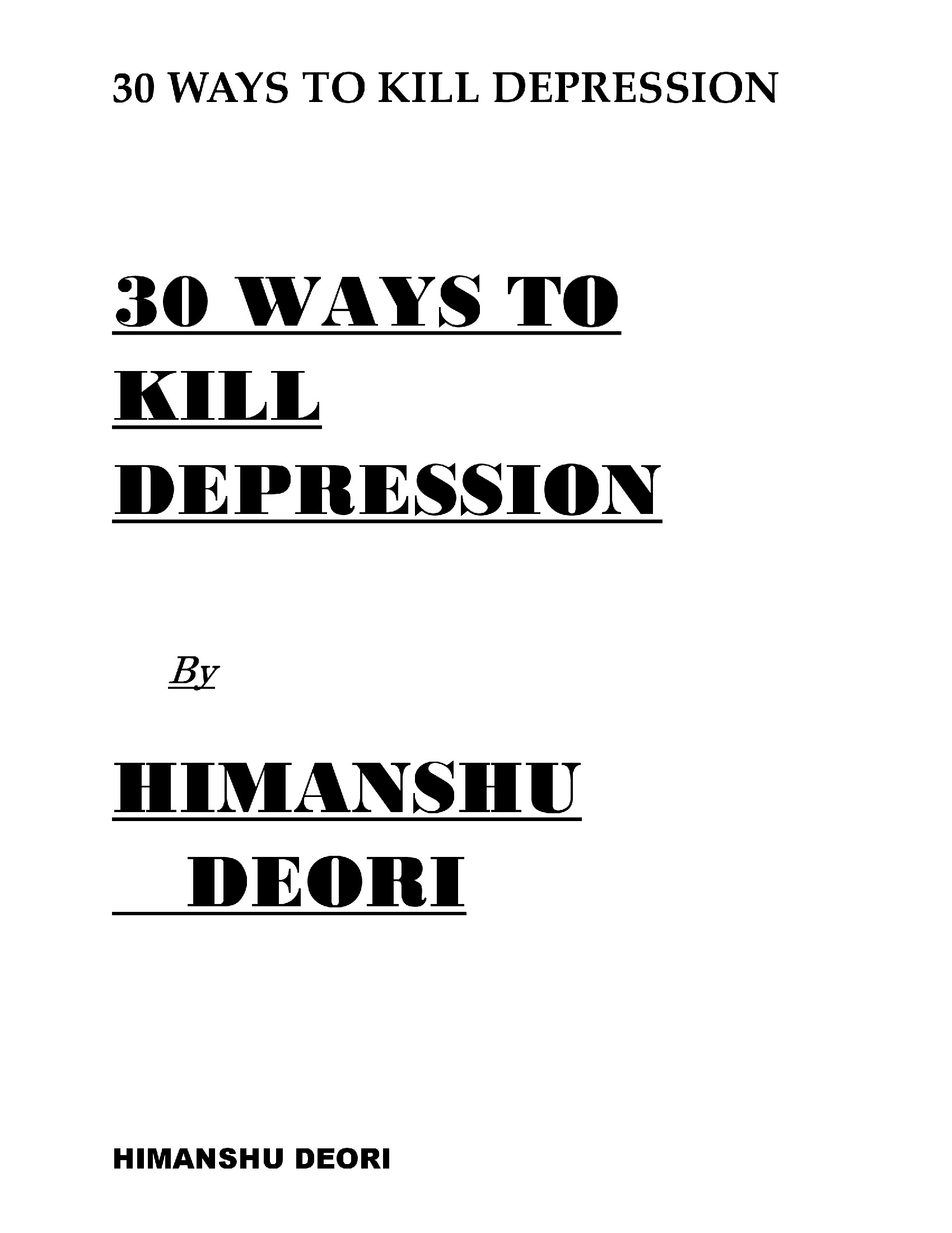 30 ways to Kill Depression | Pothi.com