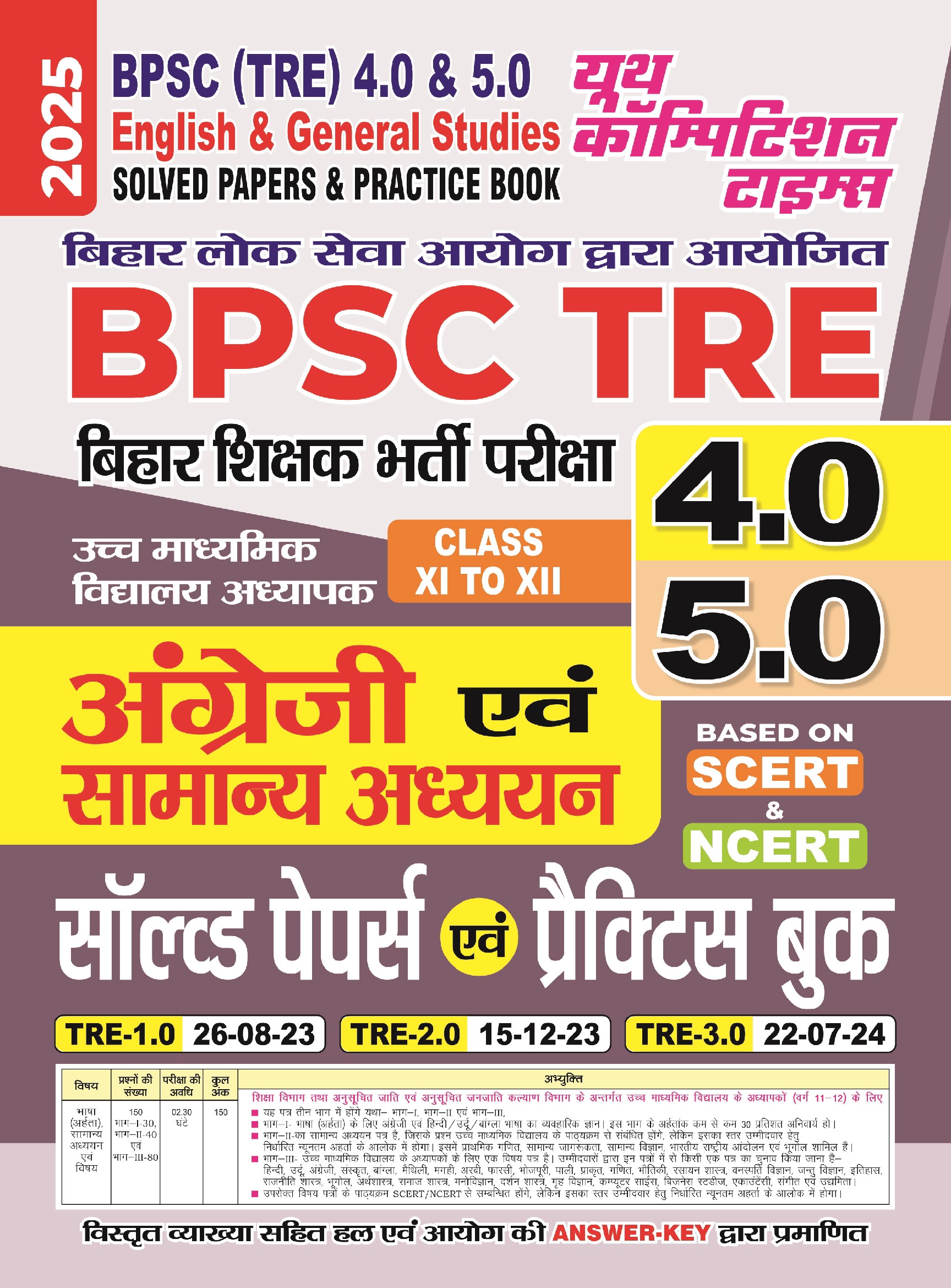 2025-26 BPSC TRE 4 & 5 Class-XI to XII English & General Studies Solved ...