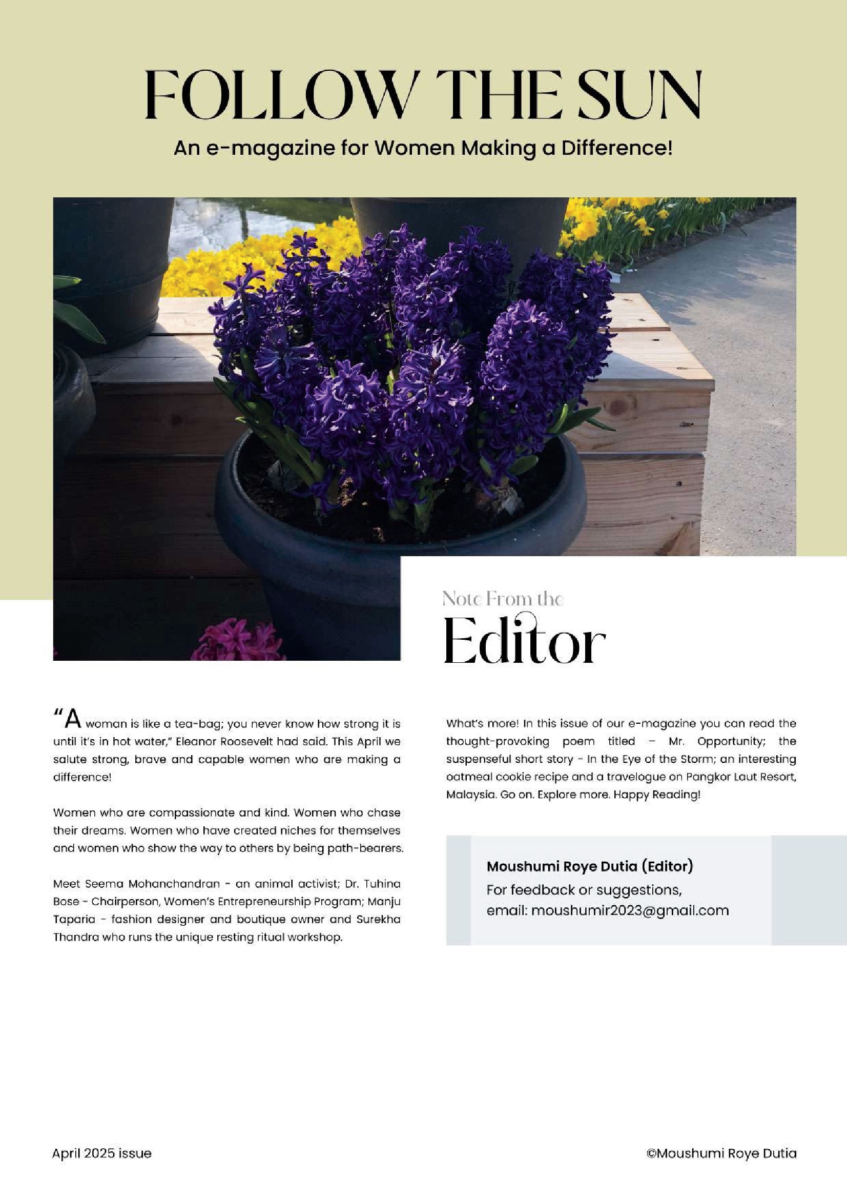 FOLLOW THE SUN (APRIL 2025 ISSUE) | Pothi.com