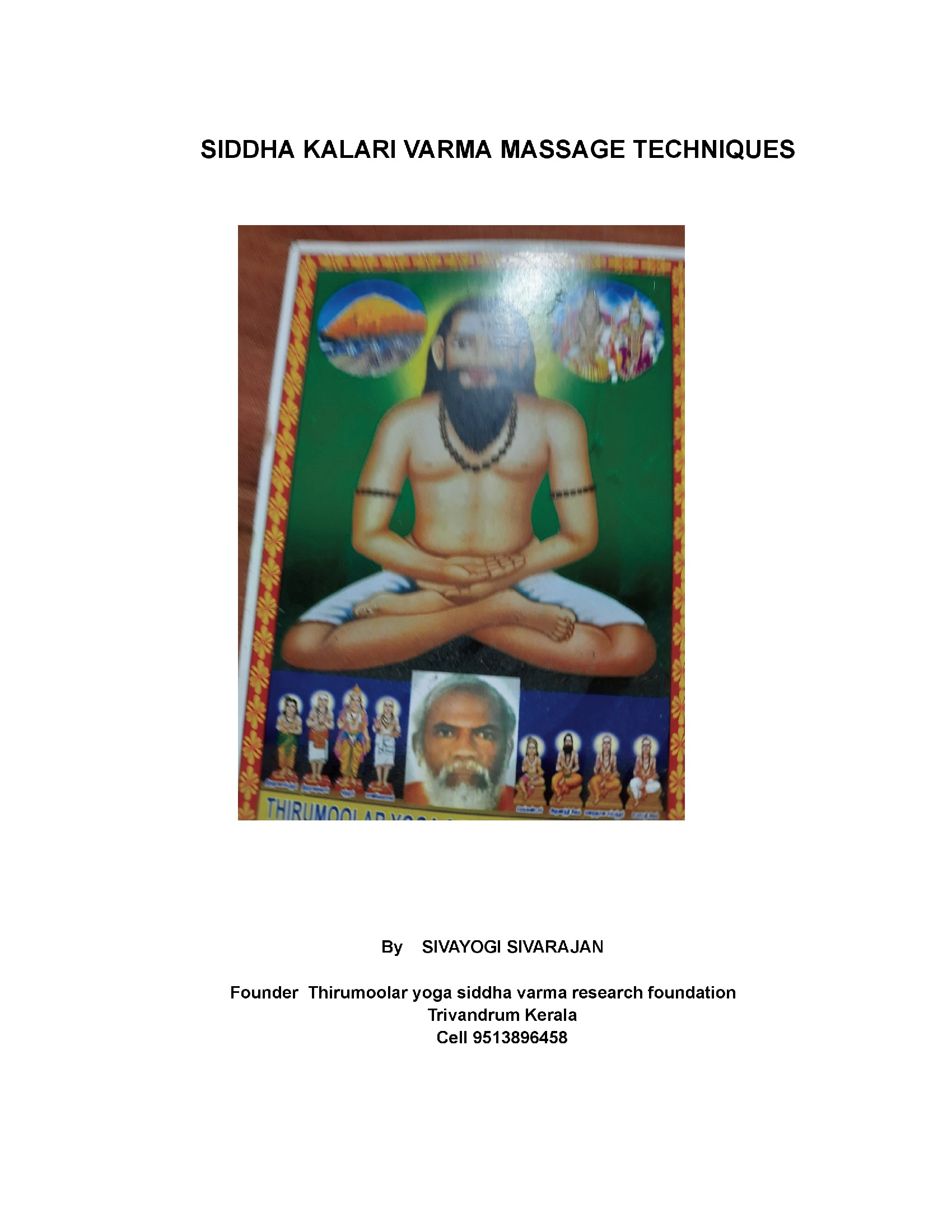 SIDDHA KALARI VARMA MASSAGE TECHNIQUES | Pothi.com