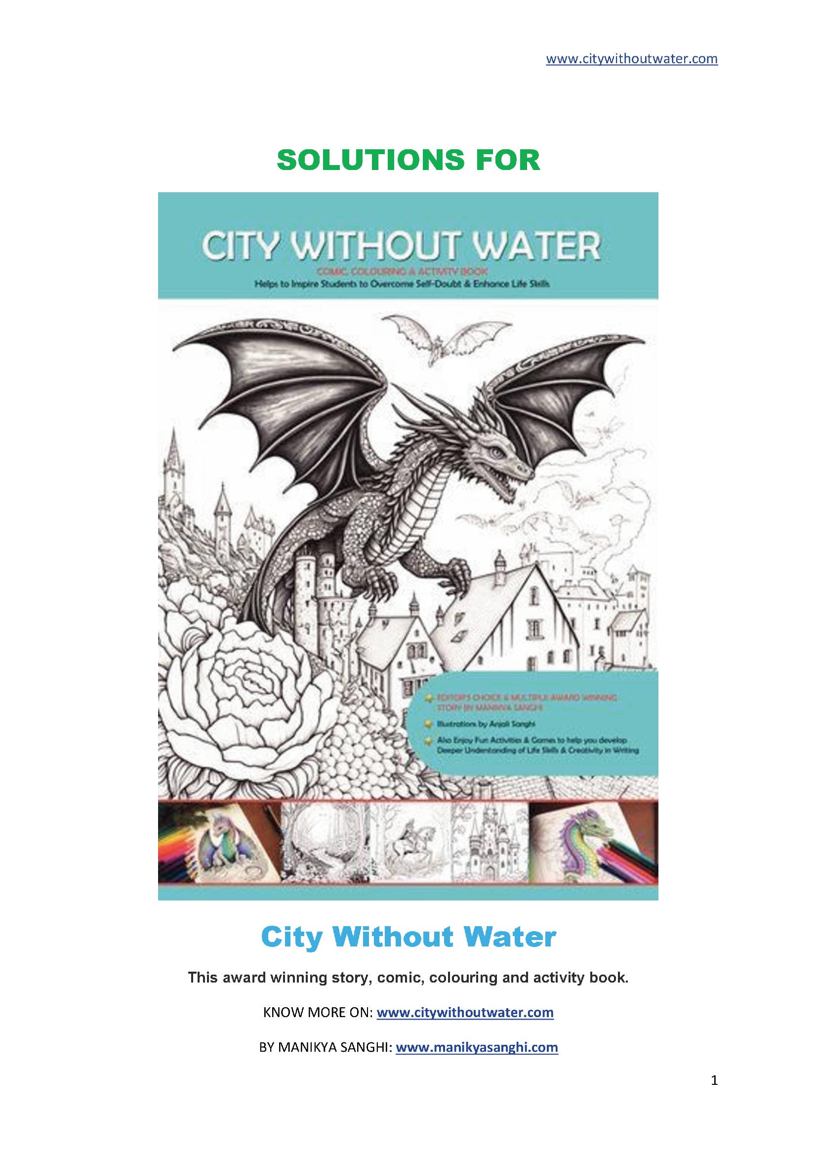 Solutions for City Without Water B/W Comic Book | Pothi.com