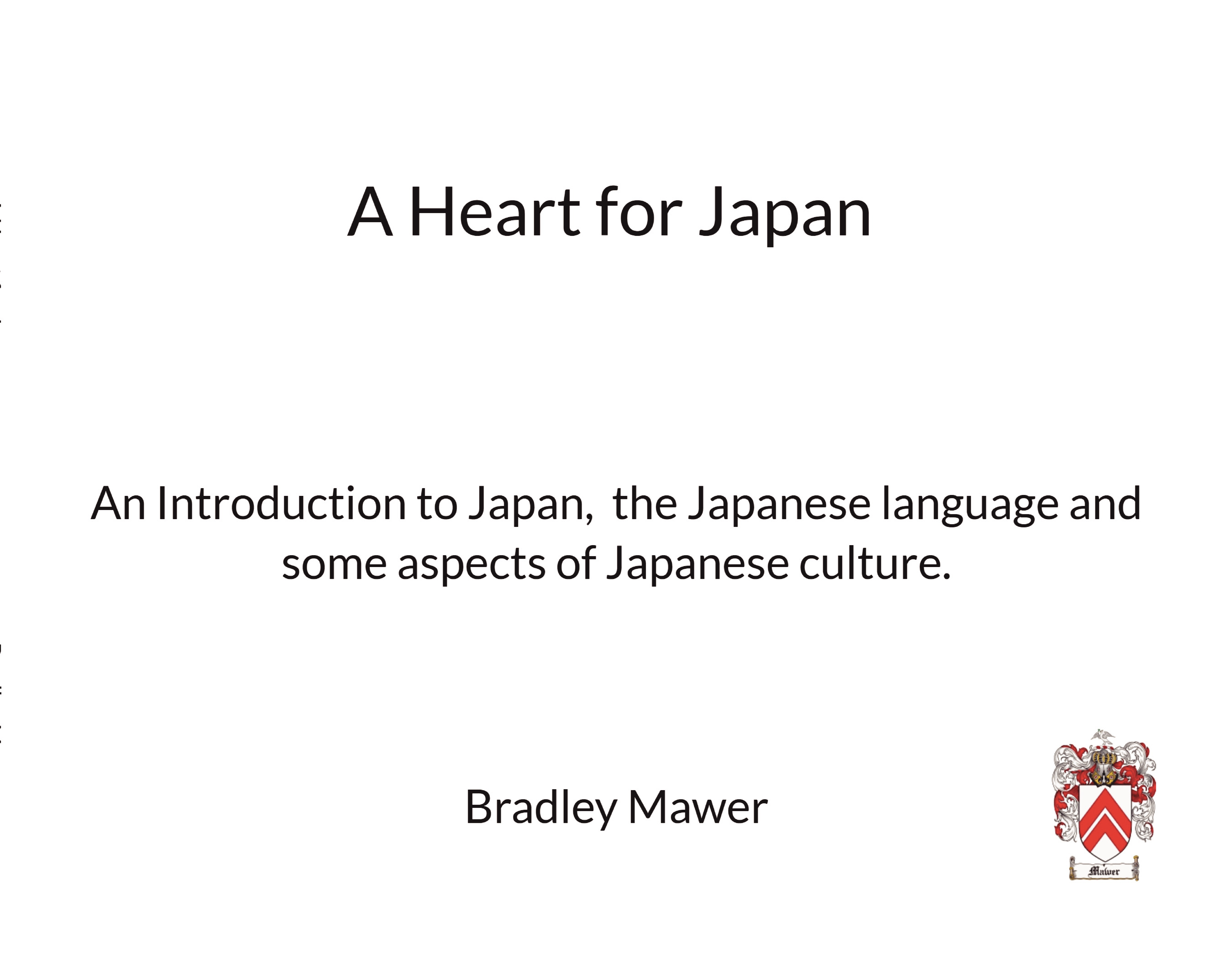 A Heart for Japan - Introduction to the Language and Culture | Pothi.com