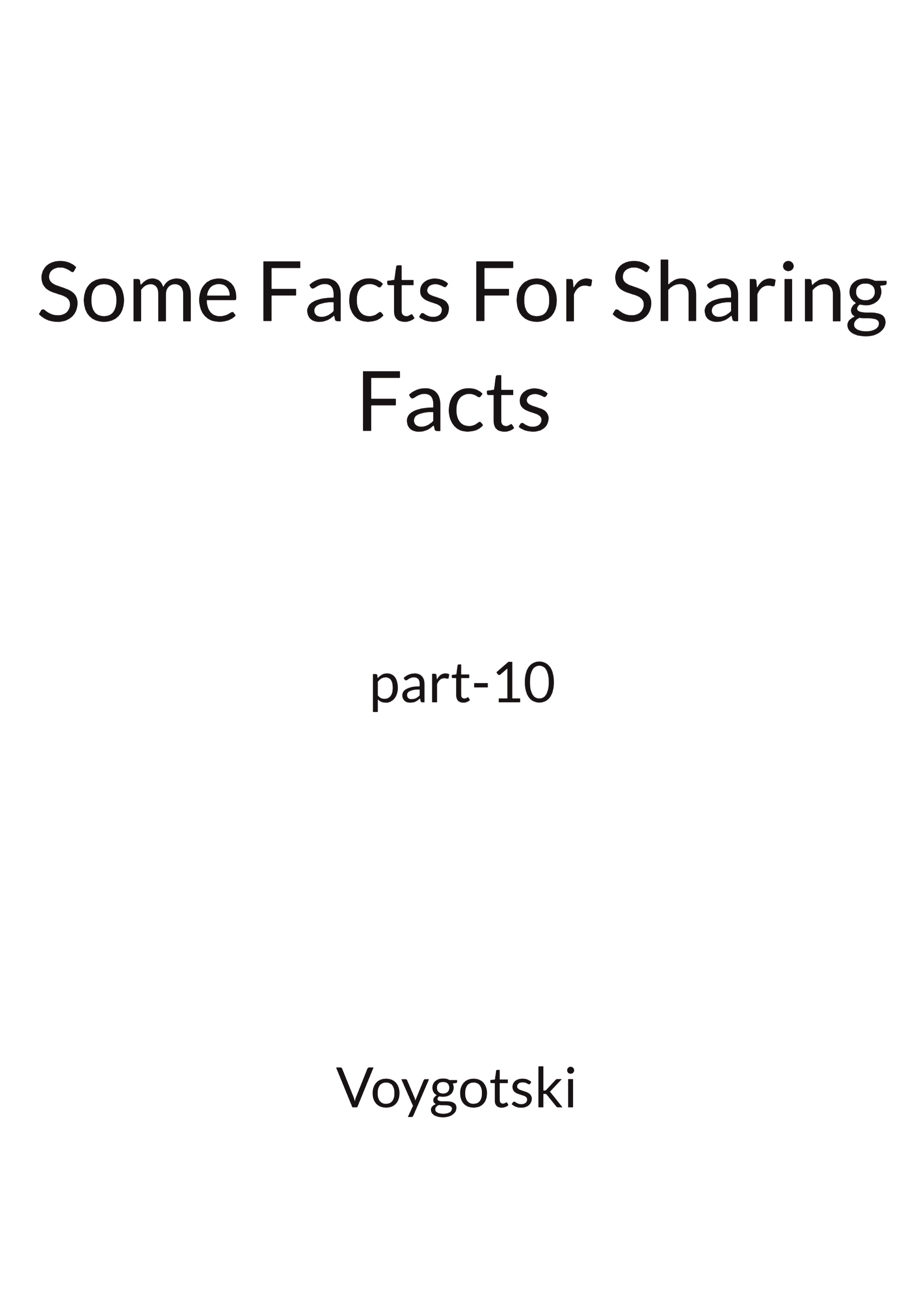 Some Facts For Sharing Facts | Pothi.com
