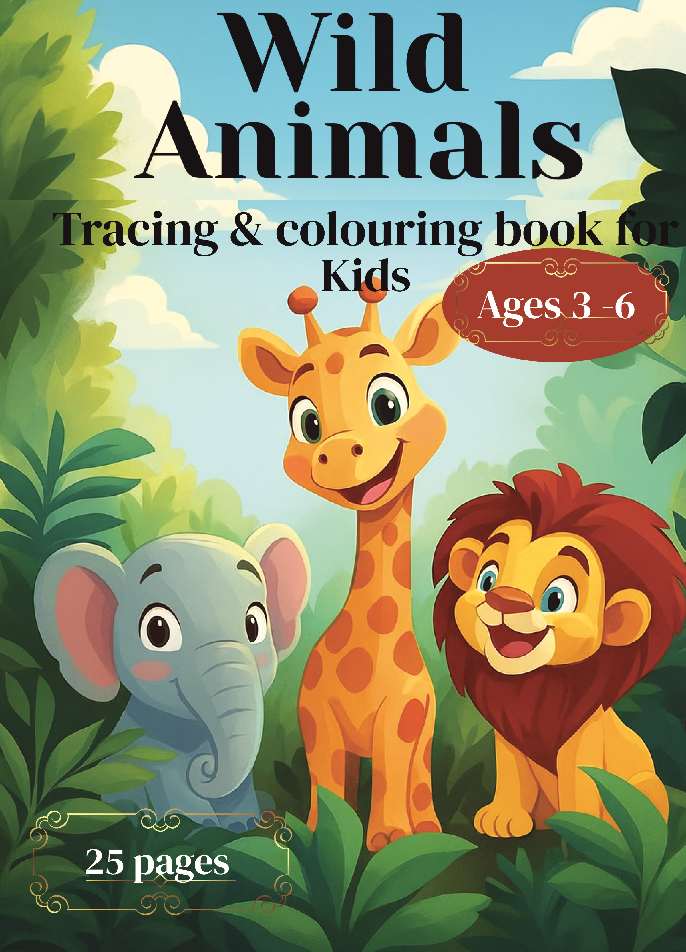 Wild animals tracing and colouring book for kids | Pothi.com