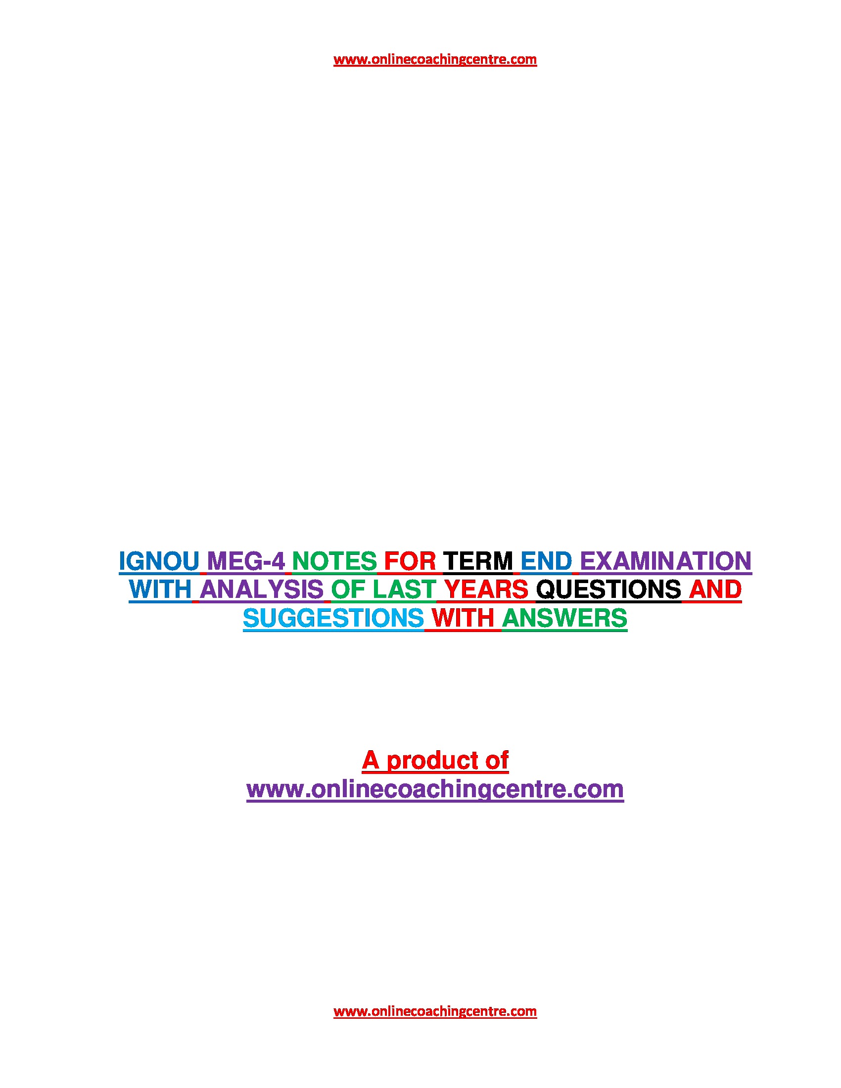 IGNOU MEG-2 NOTES FOR TERM END EXAMINATION WITH ANALYSIS OF LAST YEARS ...