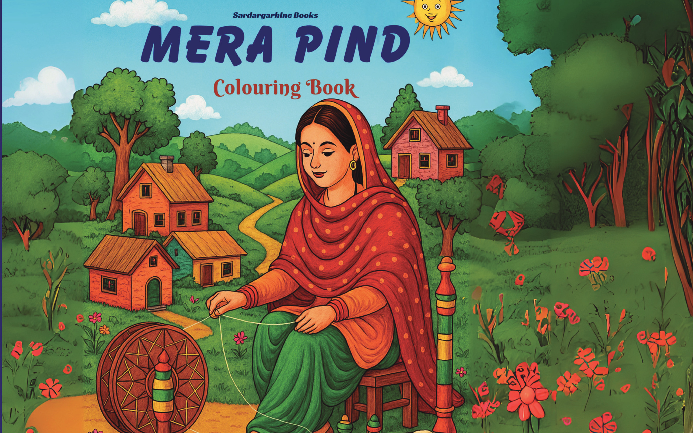 Mera Pind: Punjabi Village Life Coloring Book for Adults and Kids ...