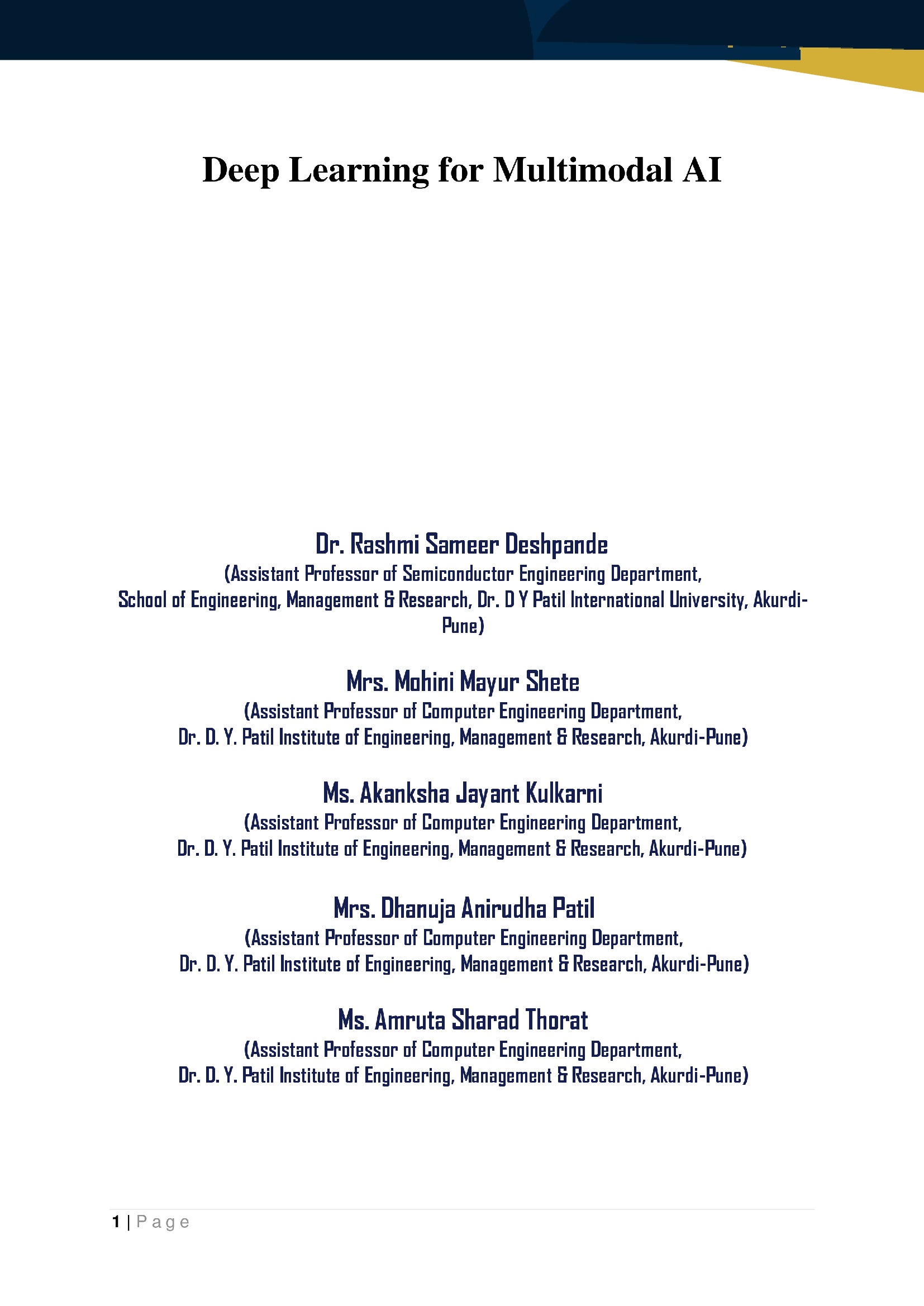 Deep Learning for Multimodal AI | Pothi.com