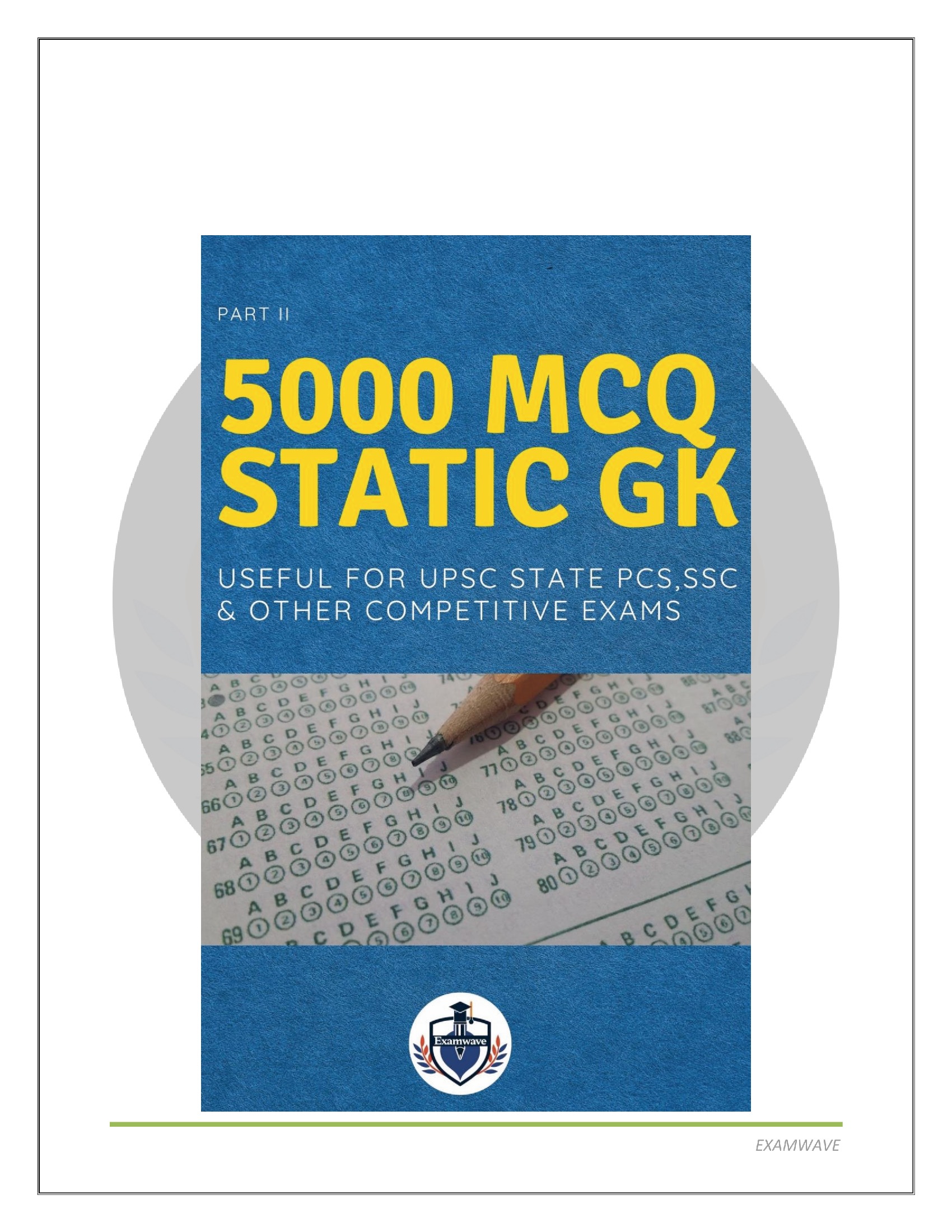 Static GK PART II 1000+ MCQs: Comprehensive Objective Question Bank for ...