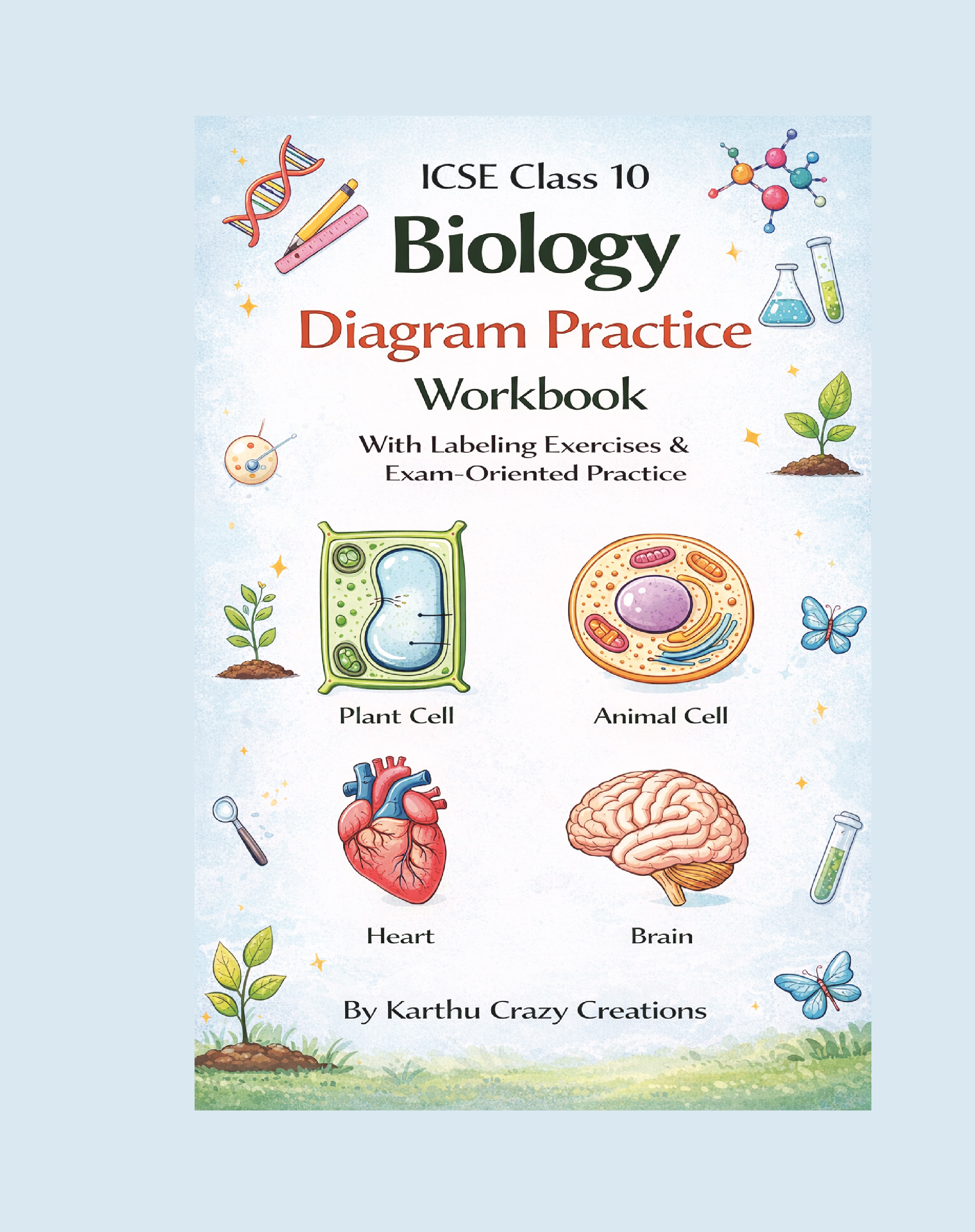 ICSE Class 10 Biology Diagram Practice Workbook: with Labeling ...