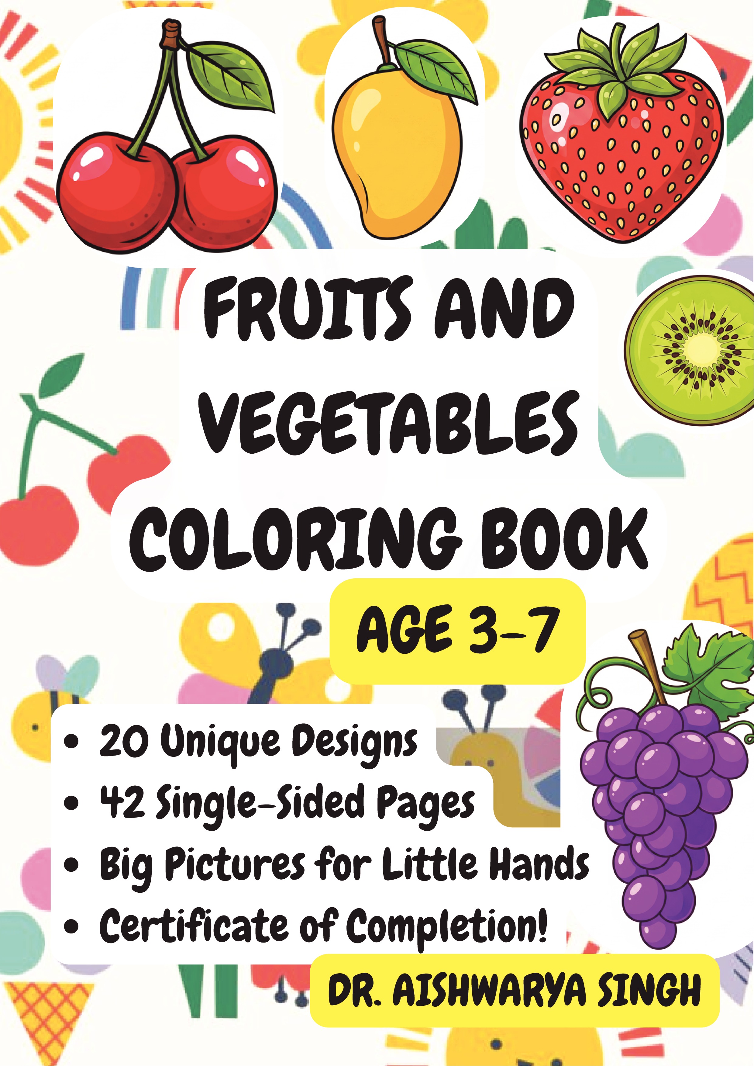 Fruits and Vegetables Coloring Book for Kids Ages 3–7 | Pothi.com
