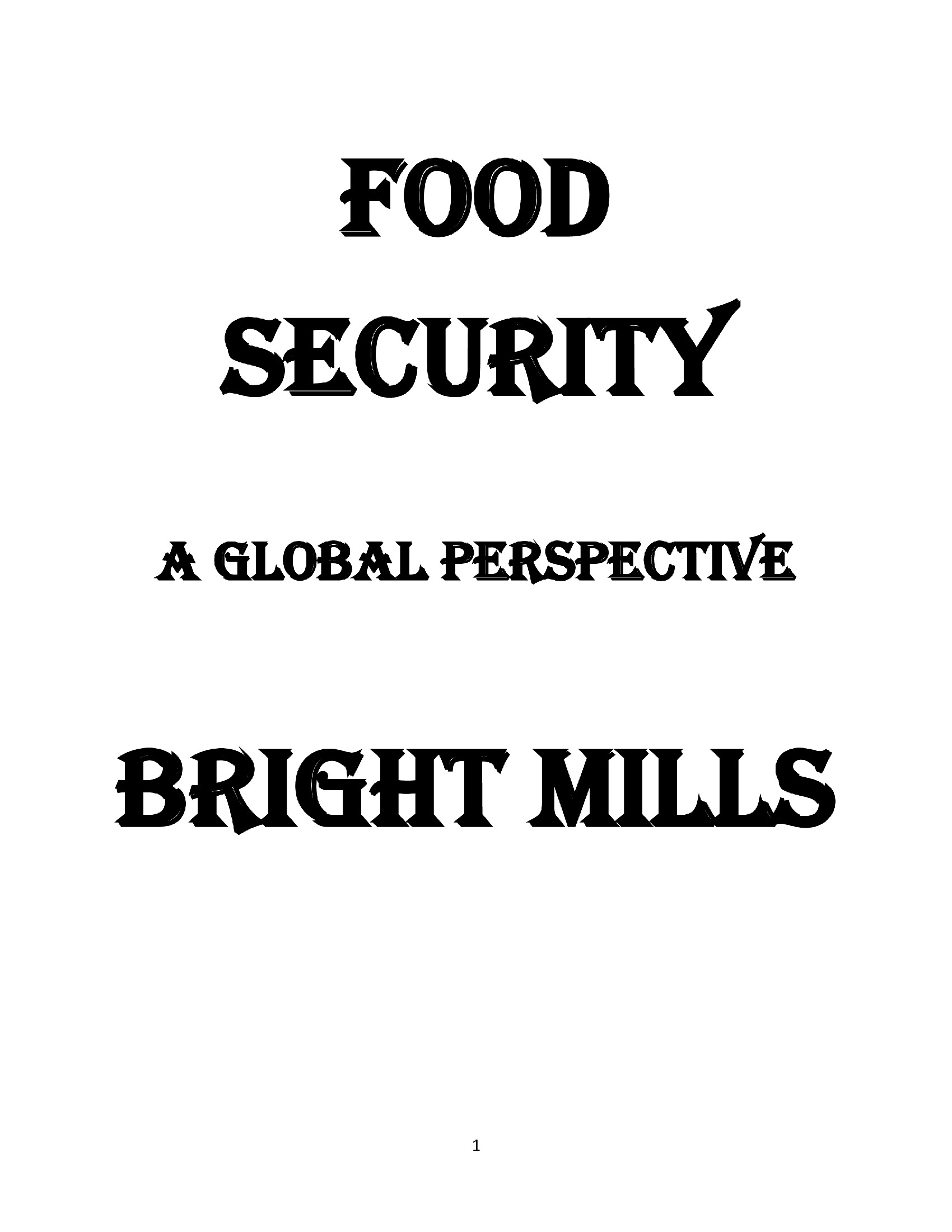 Food security | Pothi.com