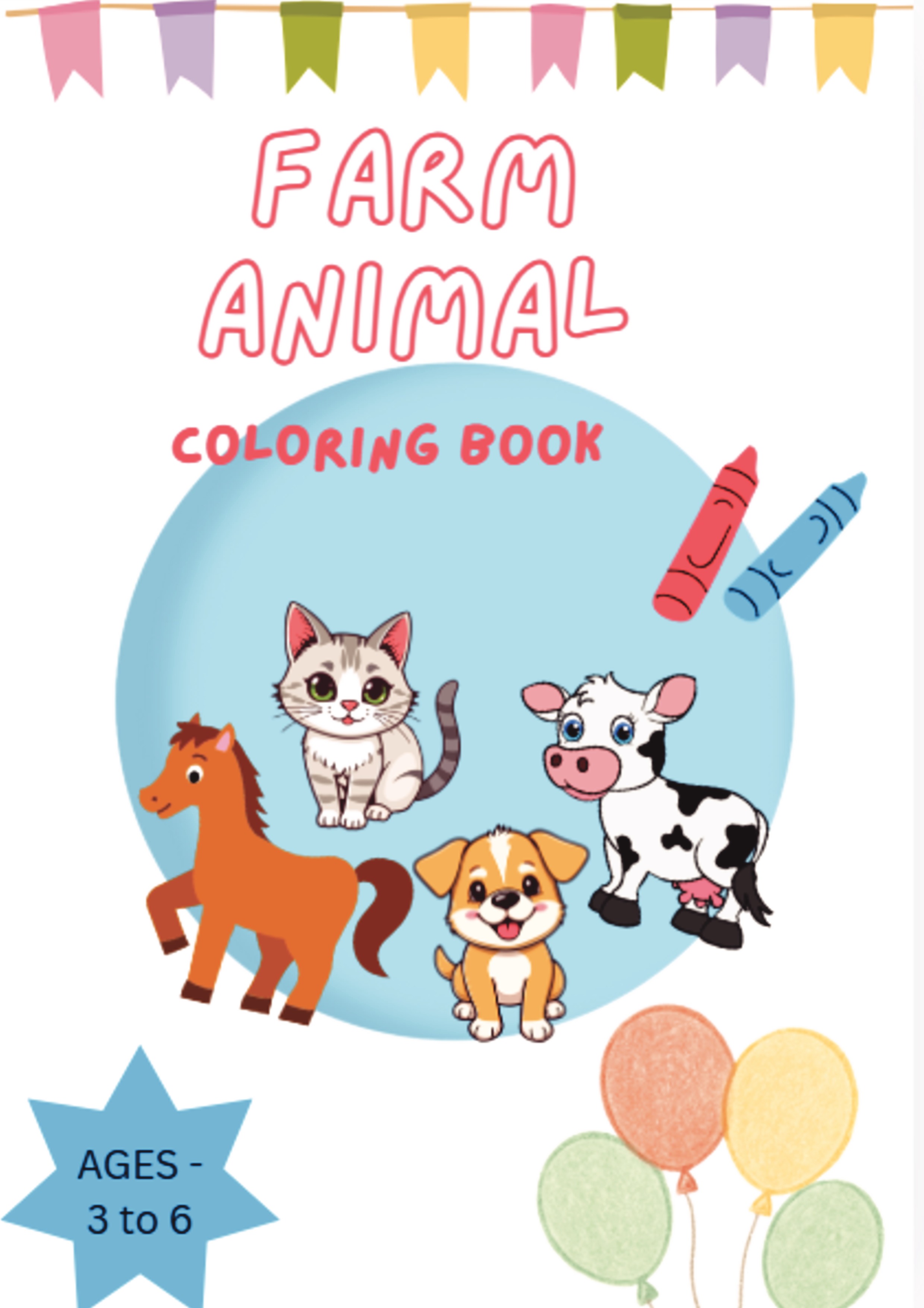 Farm Friends: A Fun & Easy Animal Coloring Book for Kids | Pothi.com