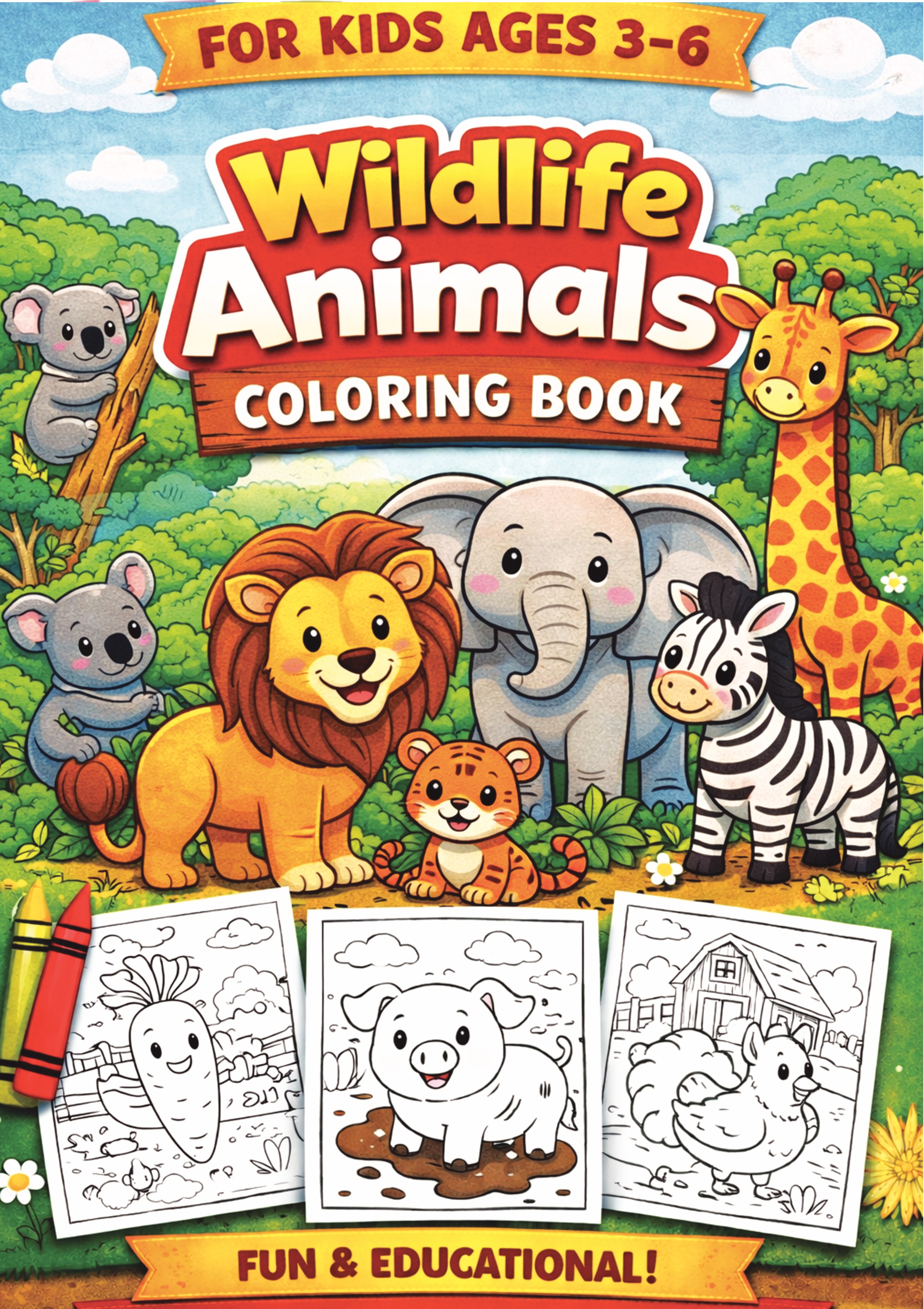 Wildlife Animal Coloring Book for kids | Pothi.com