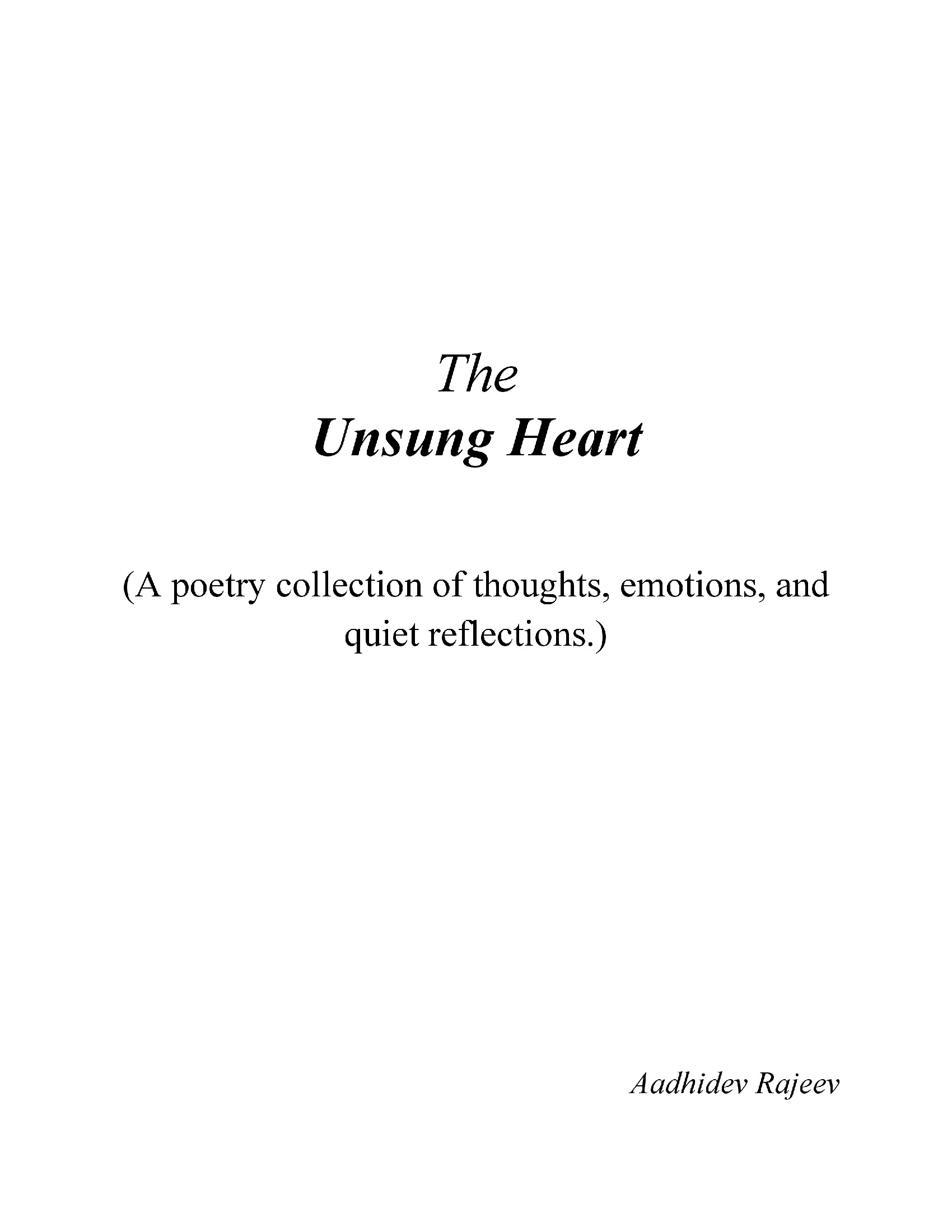 The Unsung Heart | Pothi.com